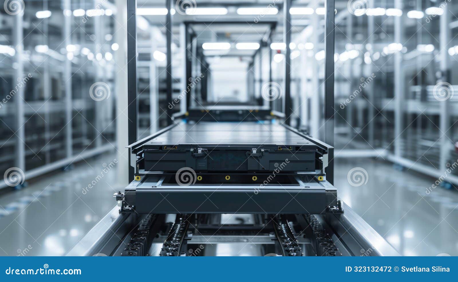 Cutting-edge Equipment in a Modern Battery Pack Assembly Line. Battery ...