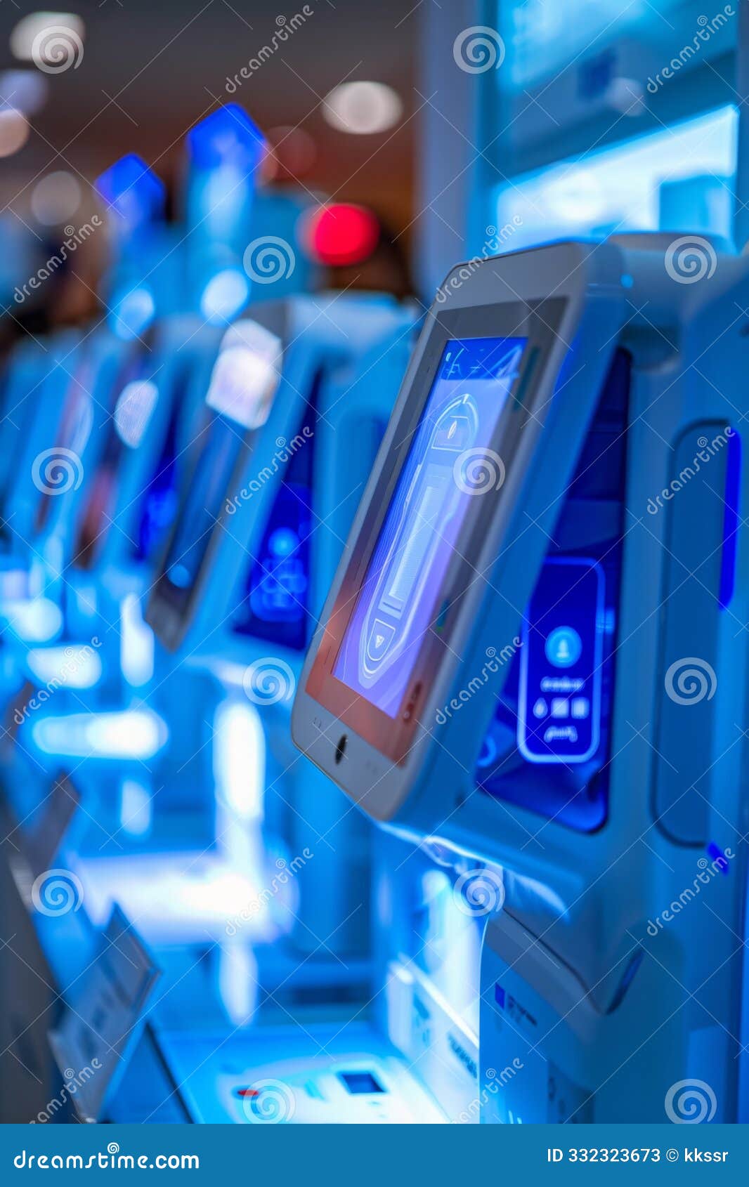 Cutting-edge Gadgets with Illuminated Screens in Blue and White Color ...