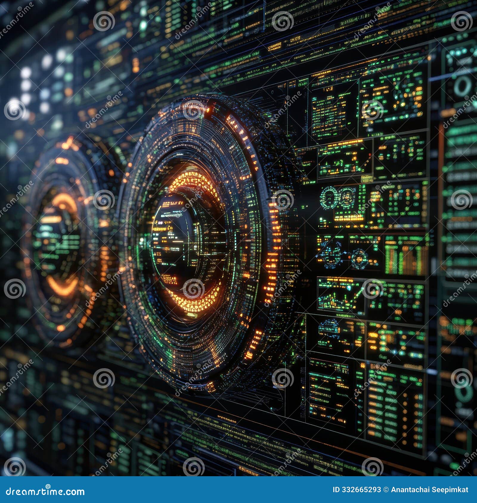 A Cutting-edge Interface in a Futuristic Environment, Featuring Digital ...