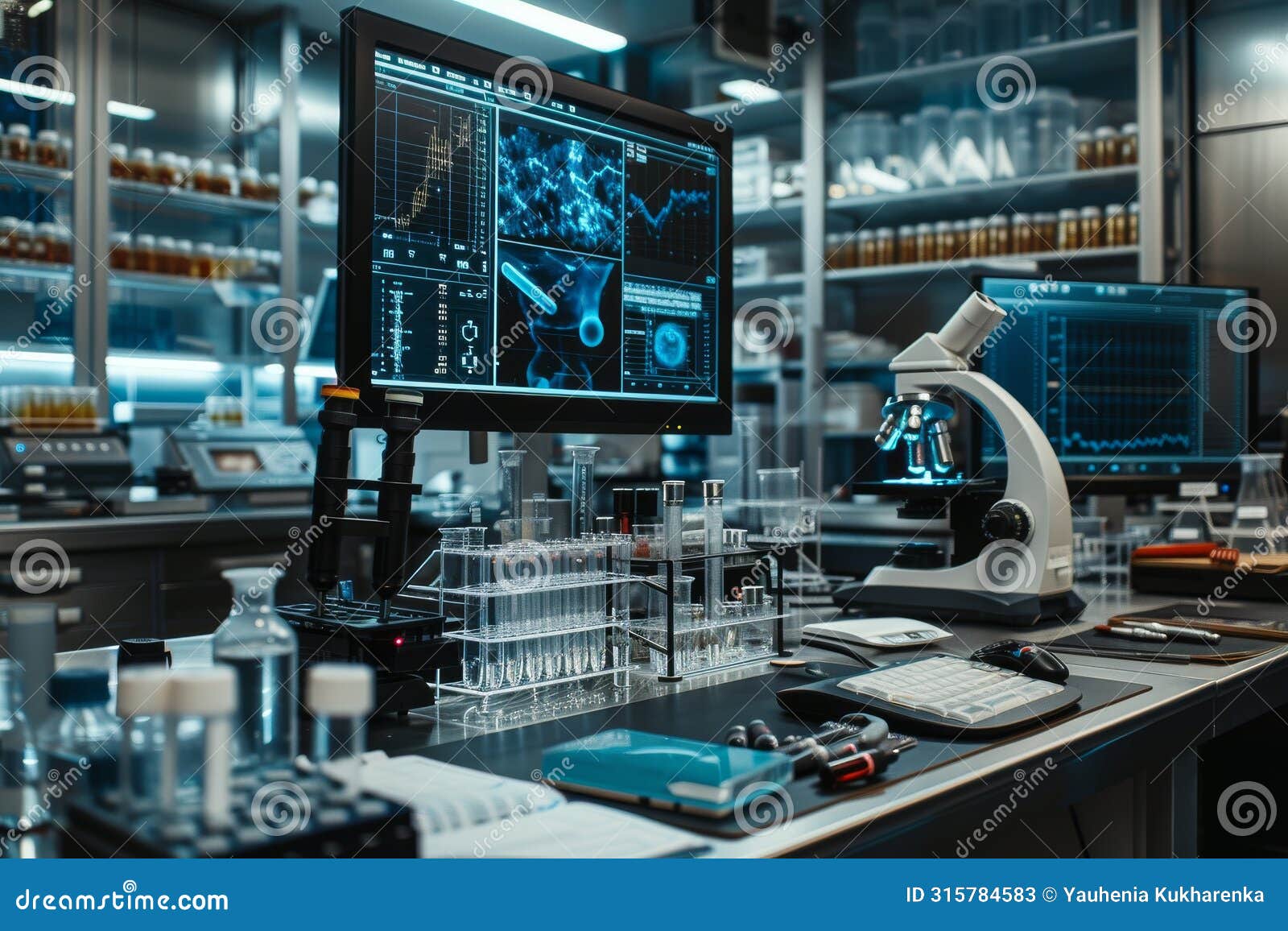 Cutting-edge Laboratory Setup Stock Illustration - Illustration of ...
