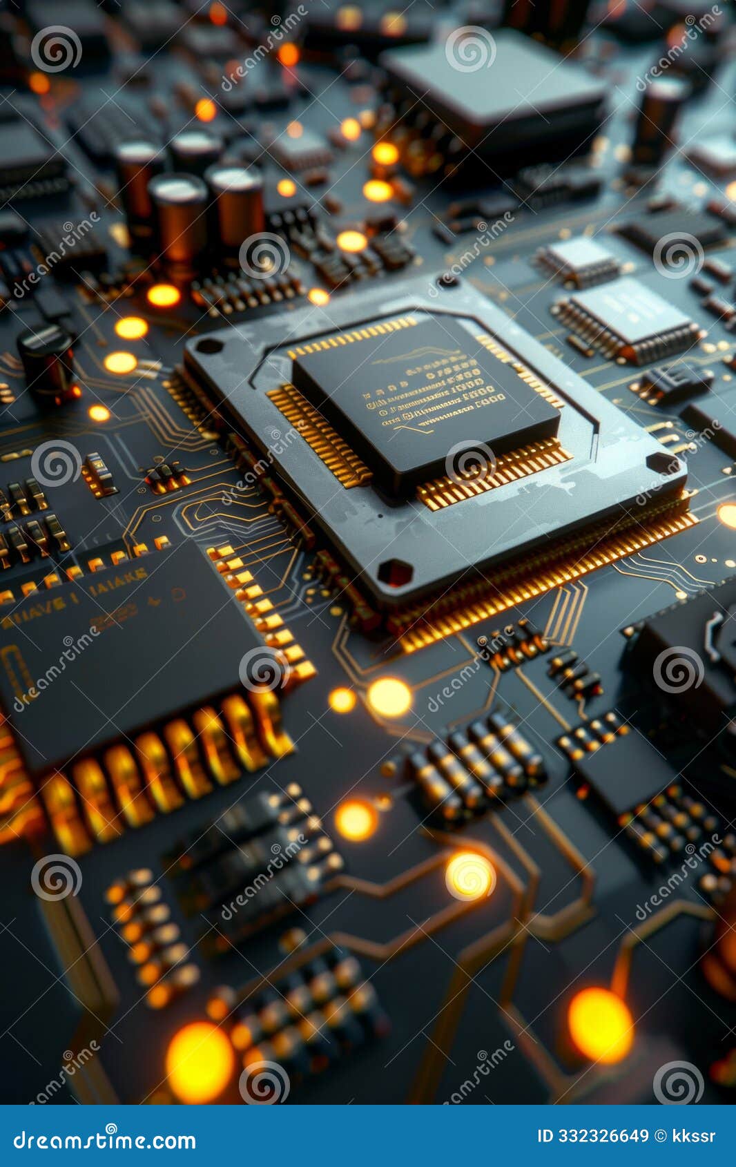 Microchip Processor Symbol In Black And White Vector Illustration ...