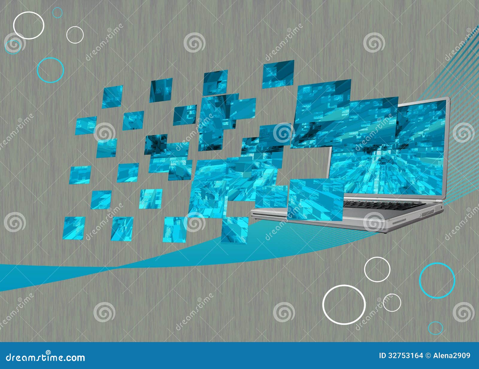 Cutting-edge notebook stock illustration. Illustration of display ...