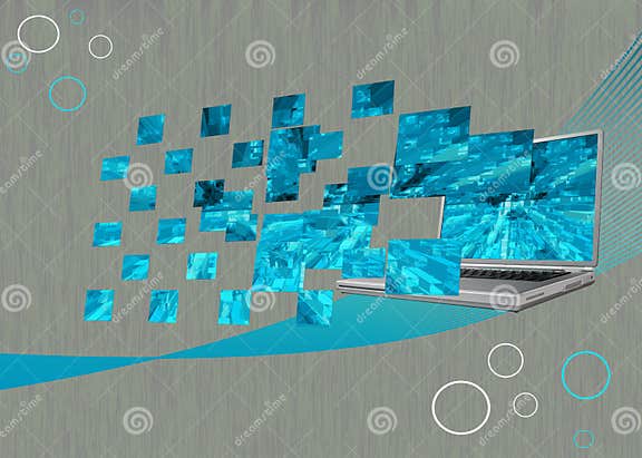 Cutting-edge notebook stock illustration. Illustration of display ...