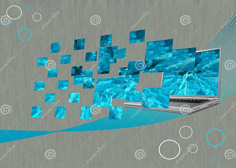 Cutting-edge notebook stock illustration. Illustration of display ...