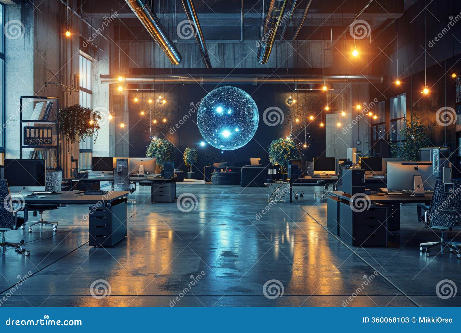 Cutting Edge Office with Ai Technology and Modern Design Elements for a ...