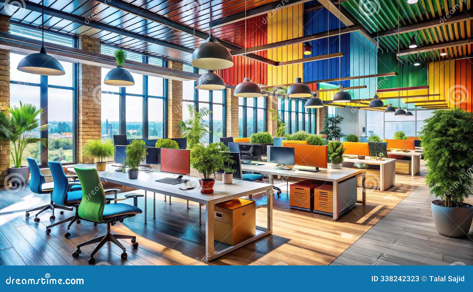 A Cutting Edge Office Design with Unique Architectural Elements Stock ...