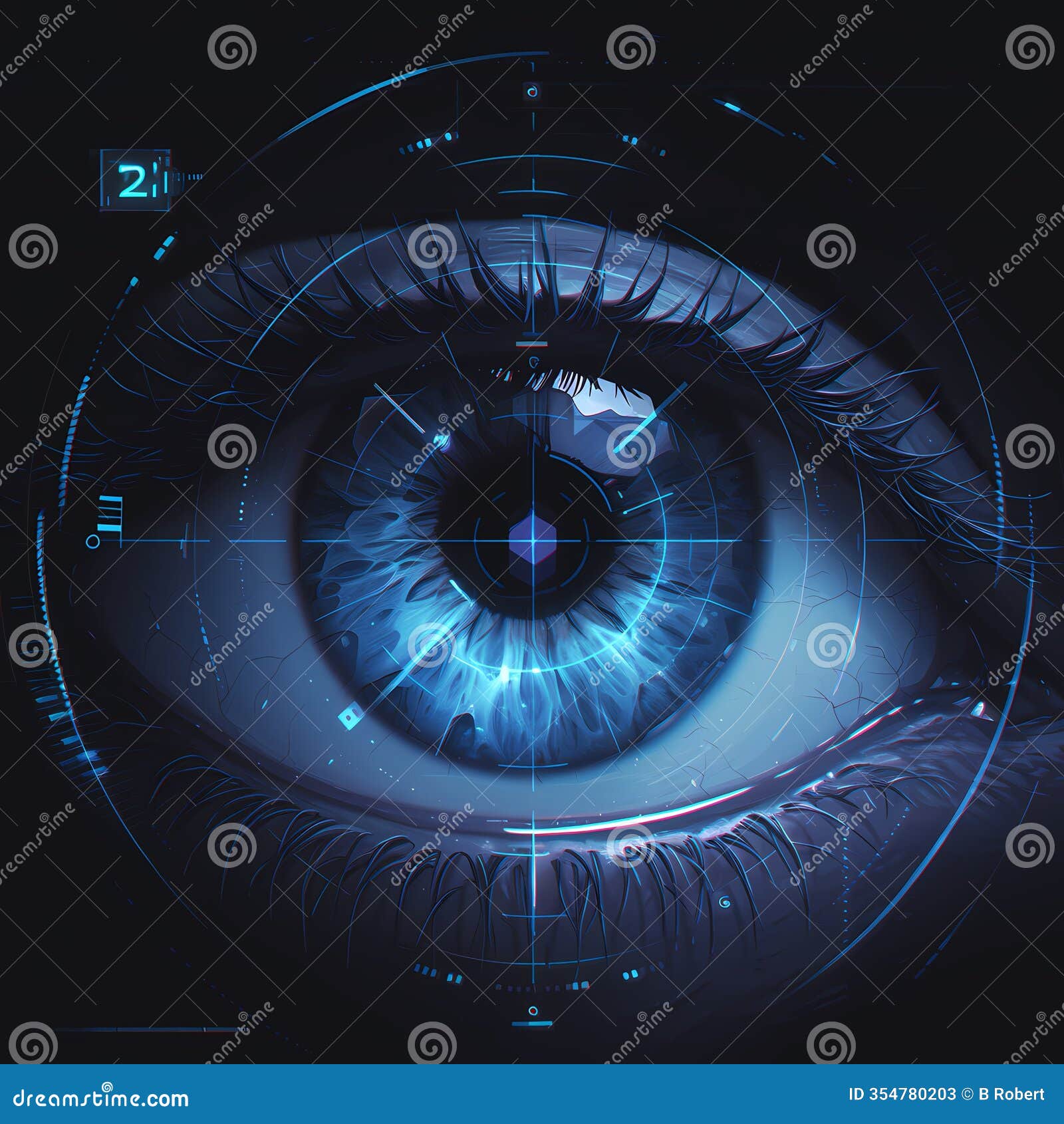 A Cutting-edge Representation of Biometric Identification Technology. Stock Illustration ...