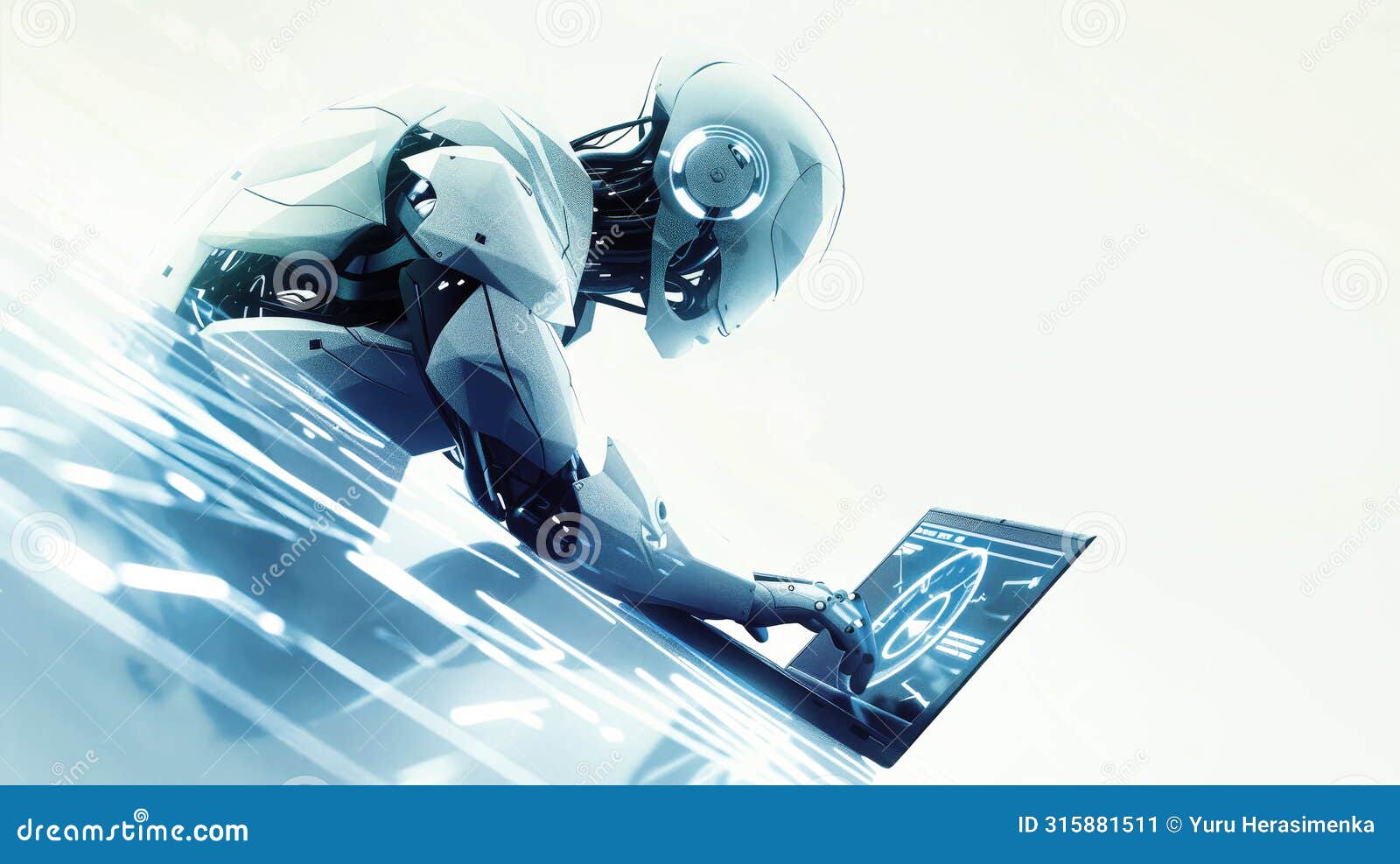 A Cutting-edge Robot Sits Perched on Top of a Laptop, Showcasing Its AI ...