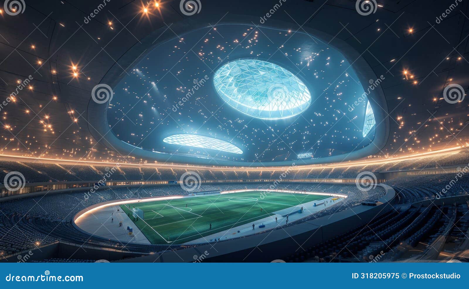 Advanced Futuristic Soccer Stadium Stock Image - Image of innovation ...