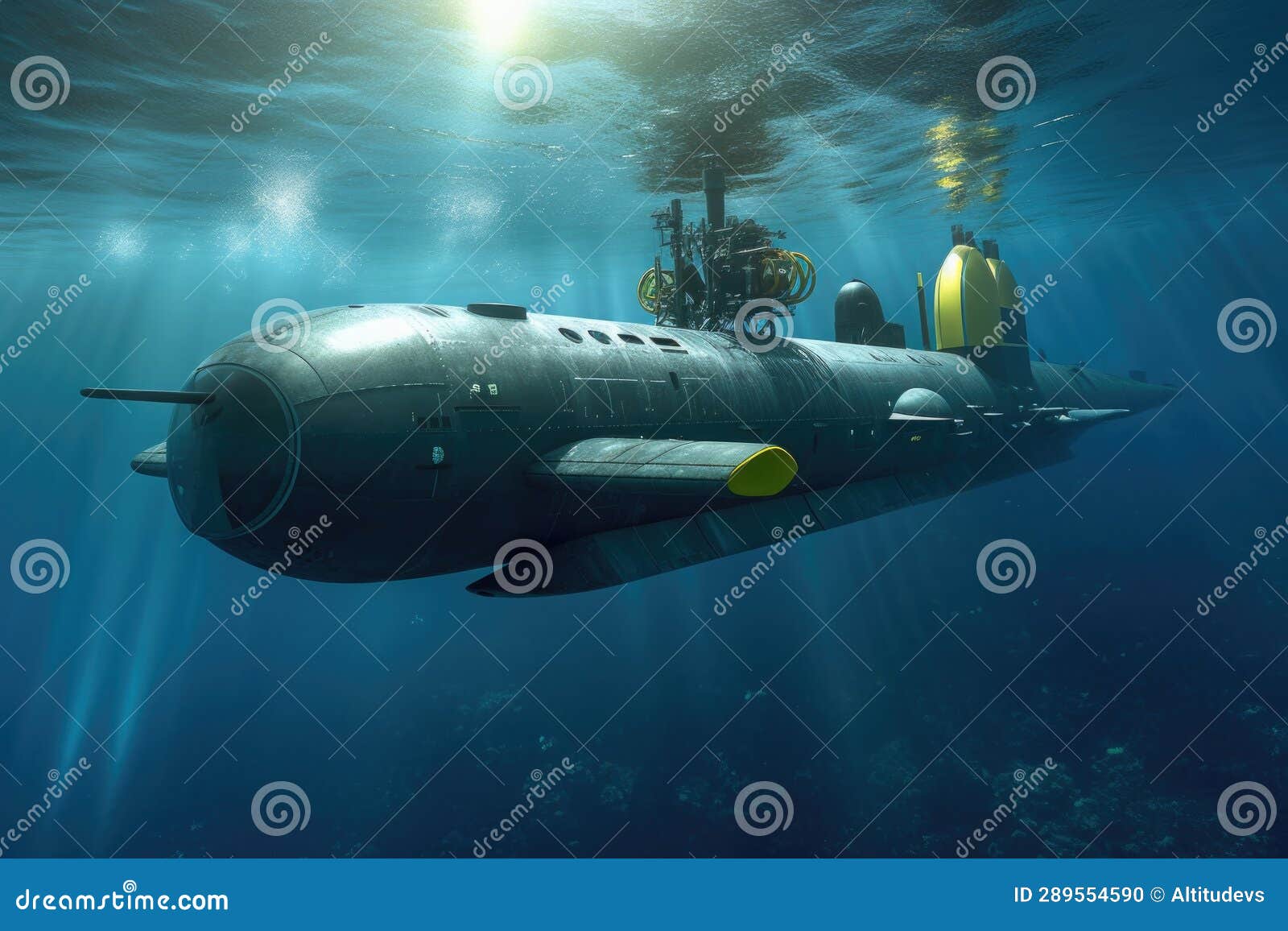 Submarine Sonar With Target On Map. HUD Showing Location, Landscape ...