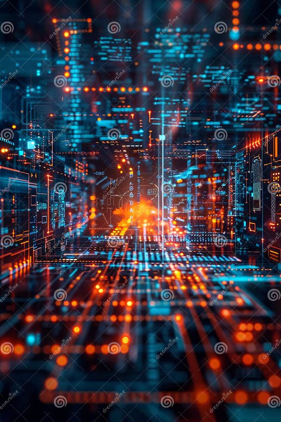 Cutting-edge Tech Displays Business Dynamics in Digital Form. Stock ...