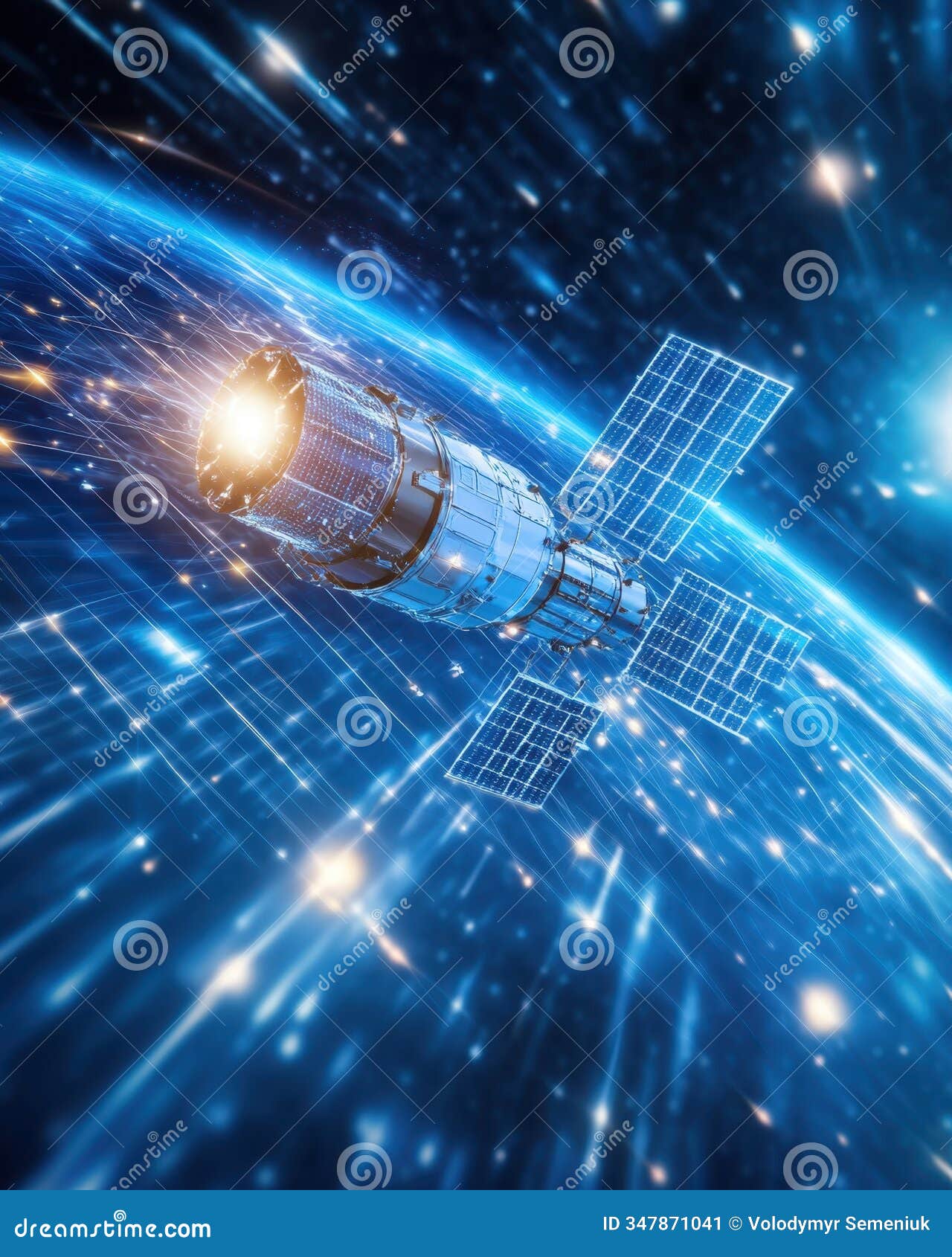 Futuristic Telecom Satellite Connects Earth with Advanced Technology ...