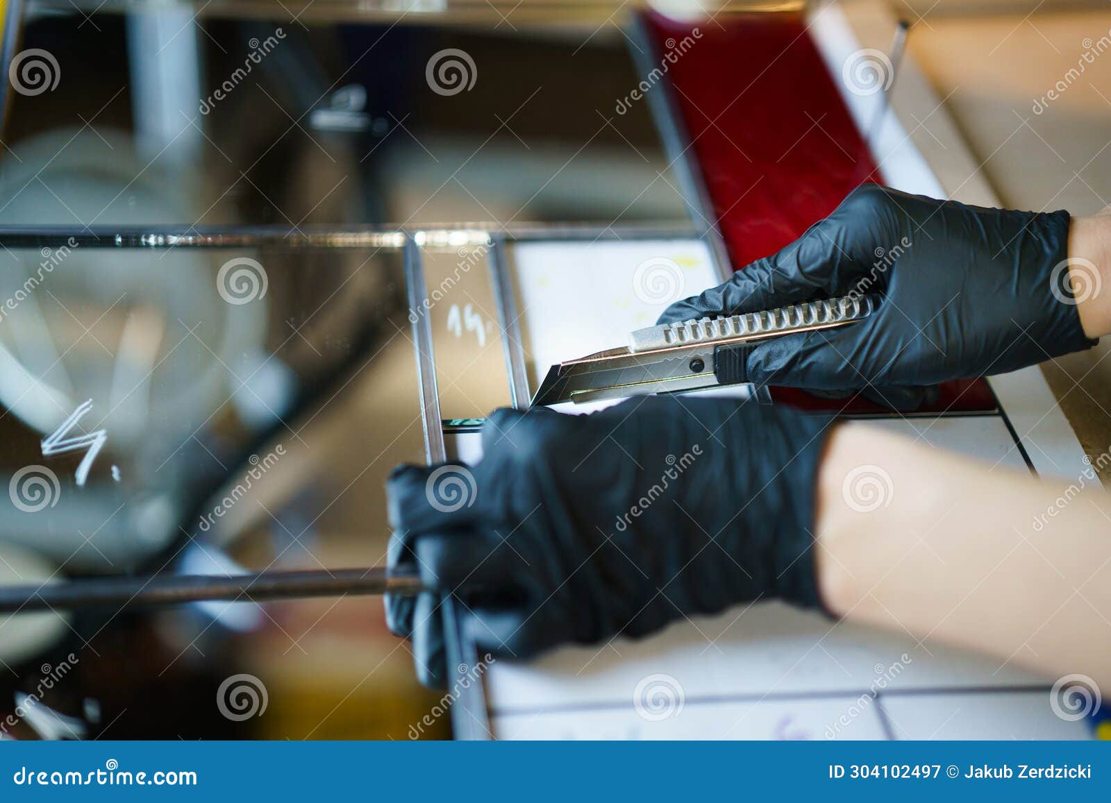Cutting Elements with a Scalpel. Stock Image - Image of craft ...