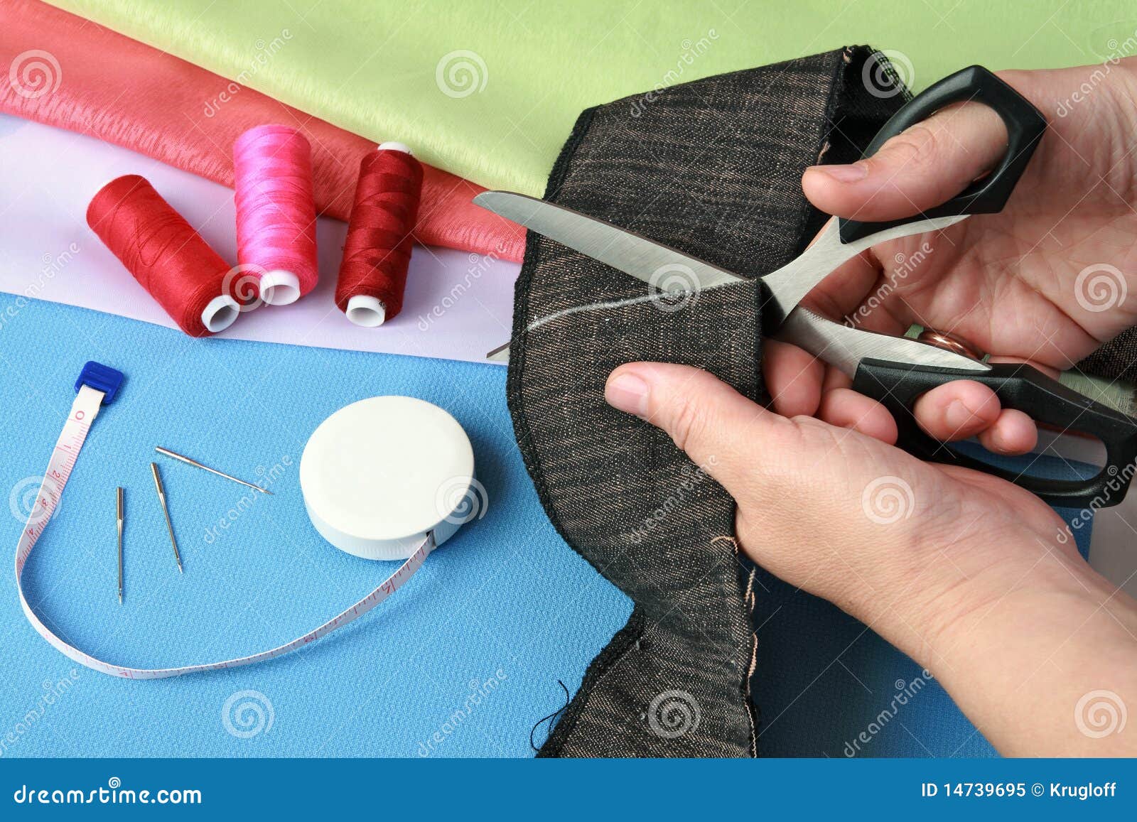 Cutting fabric stock image. Image of tools, profession - 14739695