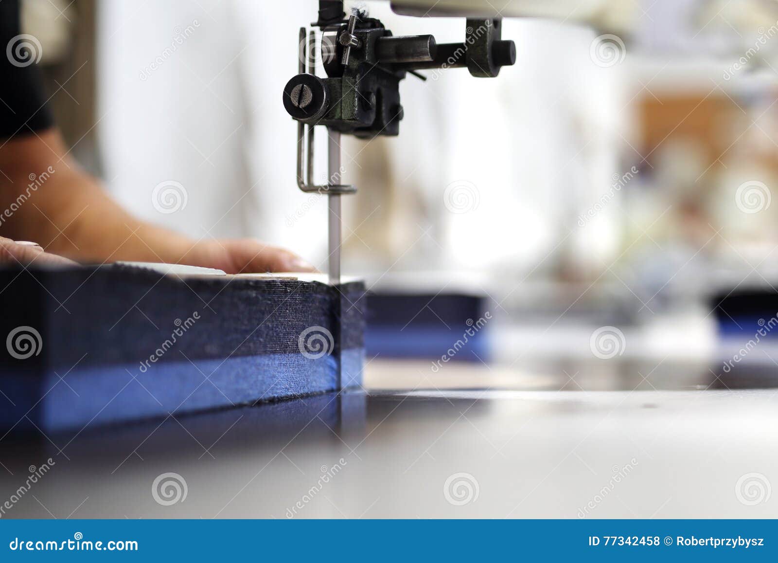 Cutting the Fabric, Sewing Work. Stock Photo - Image of employee, knife ...