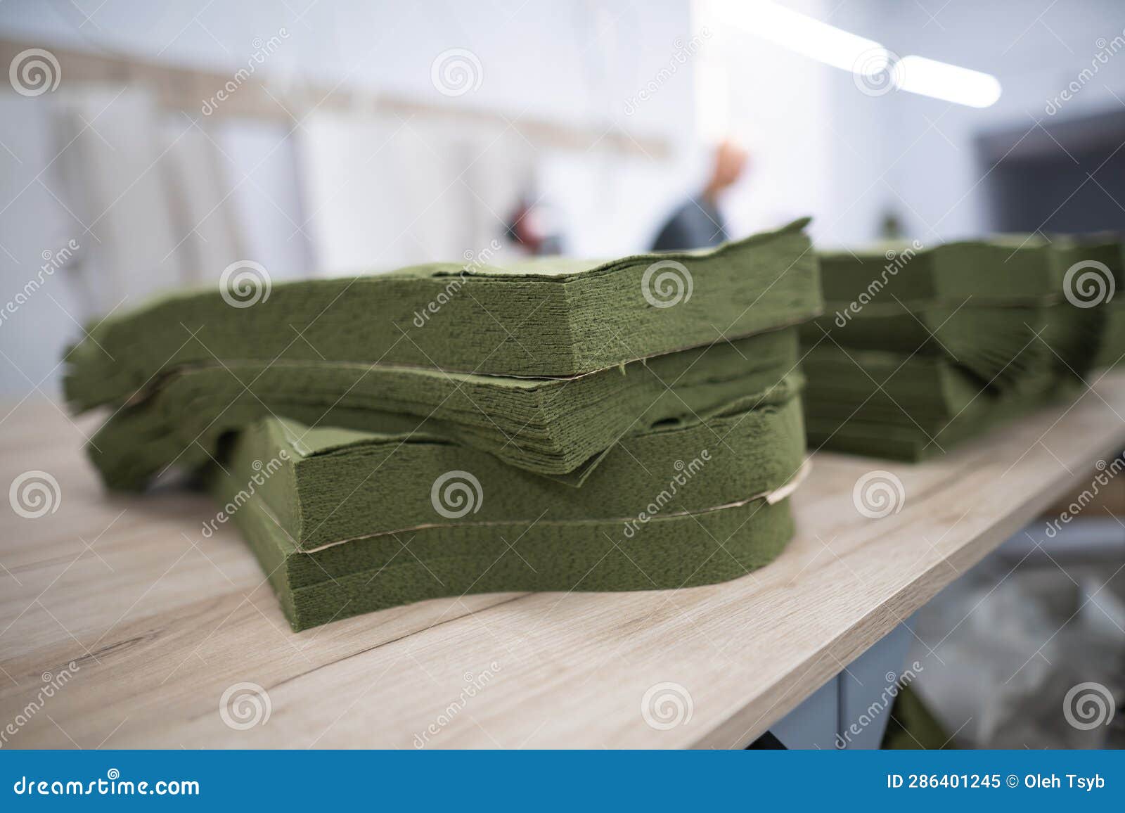 Cutting of Fabrics Cut in Production for Sewing Clothes Stock Image ...