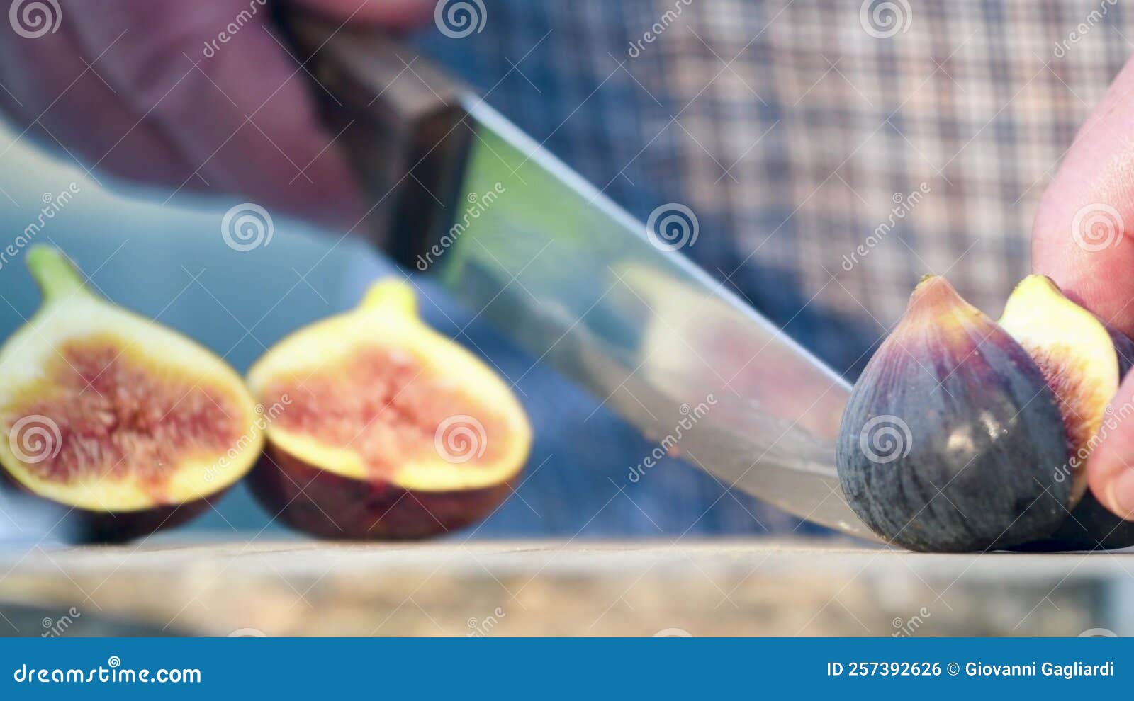 Cutting Figs at Home in the Countryside Stock Photo - Image of natural ...