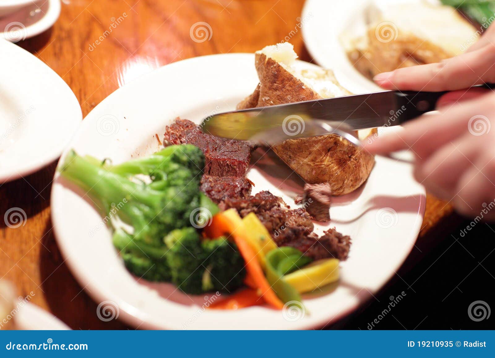 Cutting of Fillet Filet Mignon Stock Image - Image of fingers, chopped ...