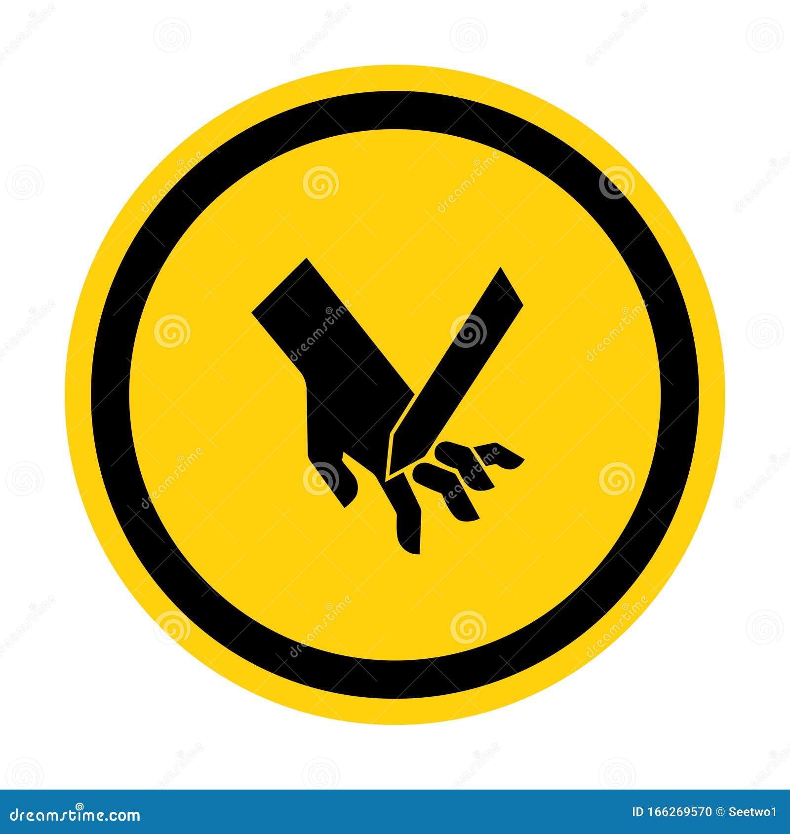 Cutting Of Fingers Or Hand Auger Symbol Sign, Vector Illustration ...