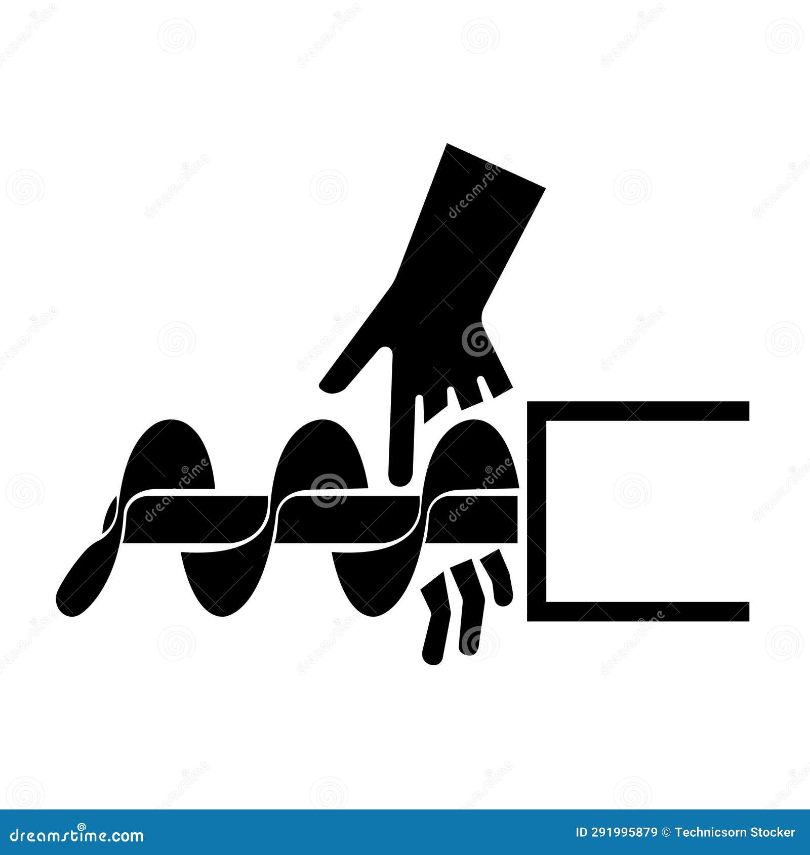 Cutting of Fingers or Hand Auger Black Icon ,Vector Illustration ...