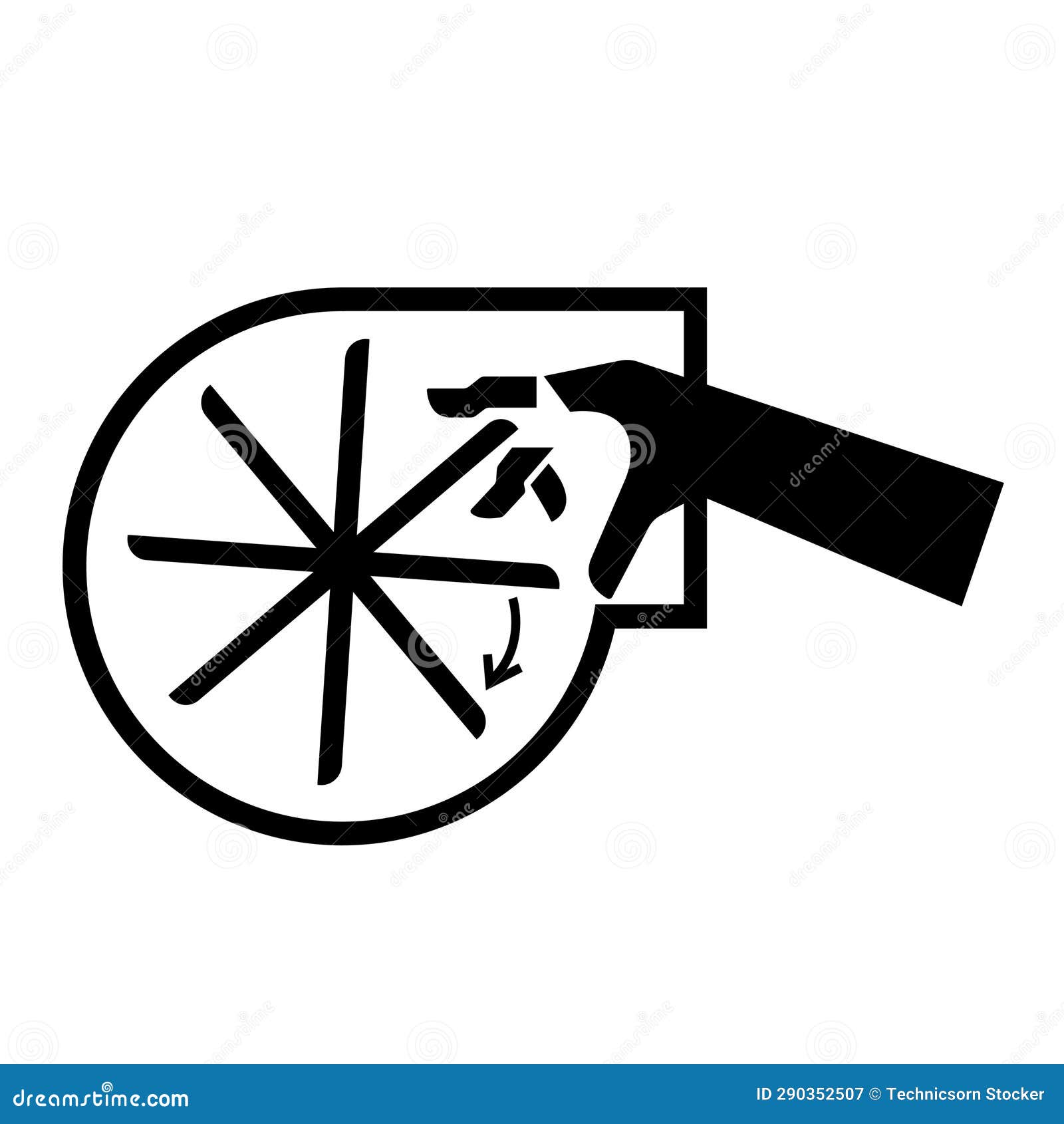 Cutting of Fingers or Hand Rotating Blade Black Icon ,Vector ...