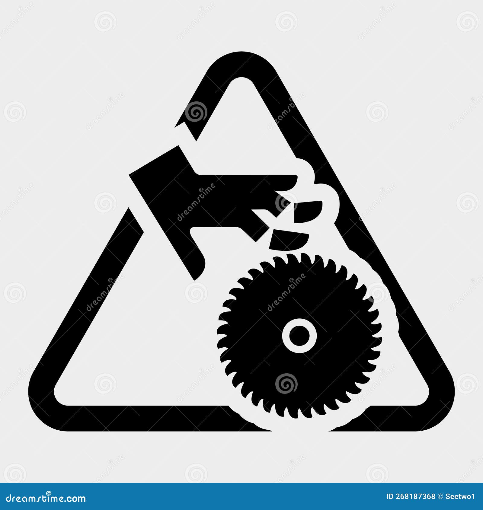 Cutting of Fingers or Hand Rotating Blade Symbol Sign Isolate on White ...