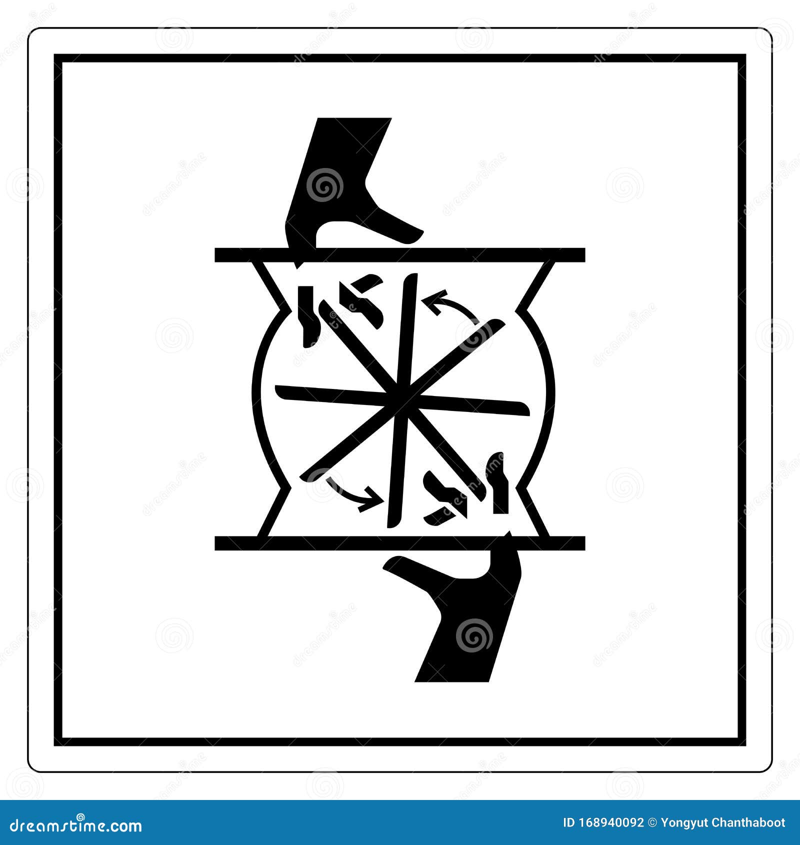 Cutting Of Fingers Or Hand Auger Symbol Sign, Vector Illustration ...