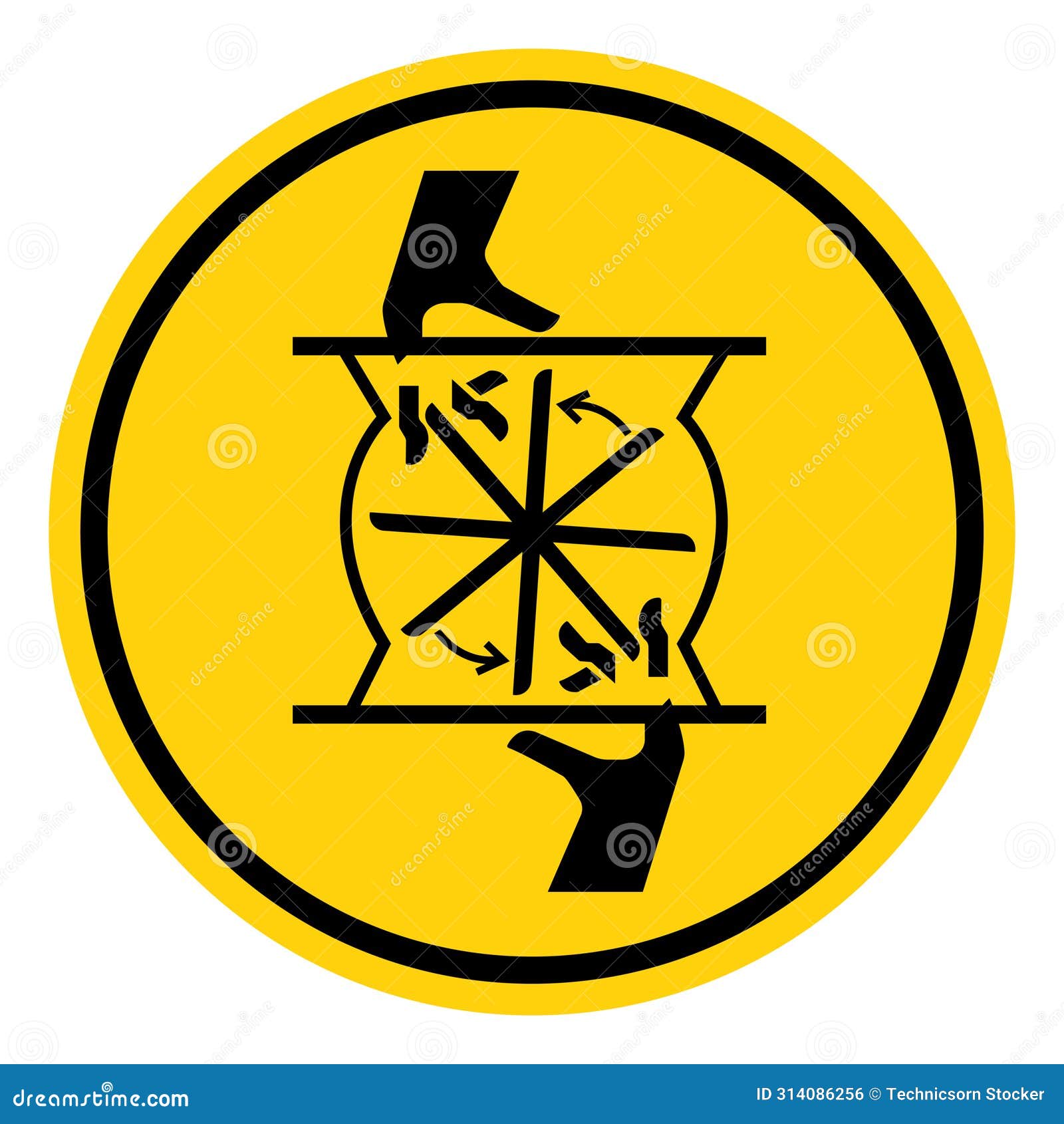 Cutting of Fingers Rotating Blade Symbol Sign, Vector Illustration ...