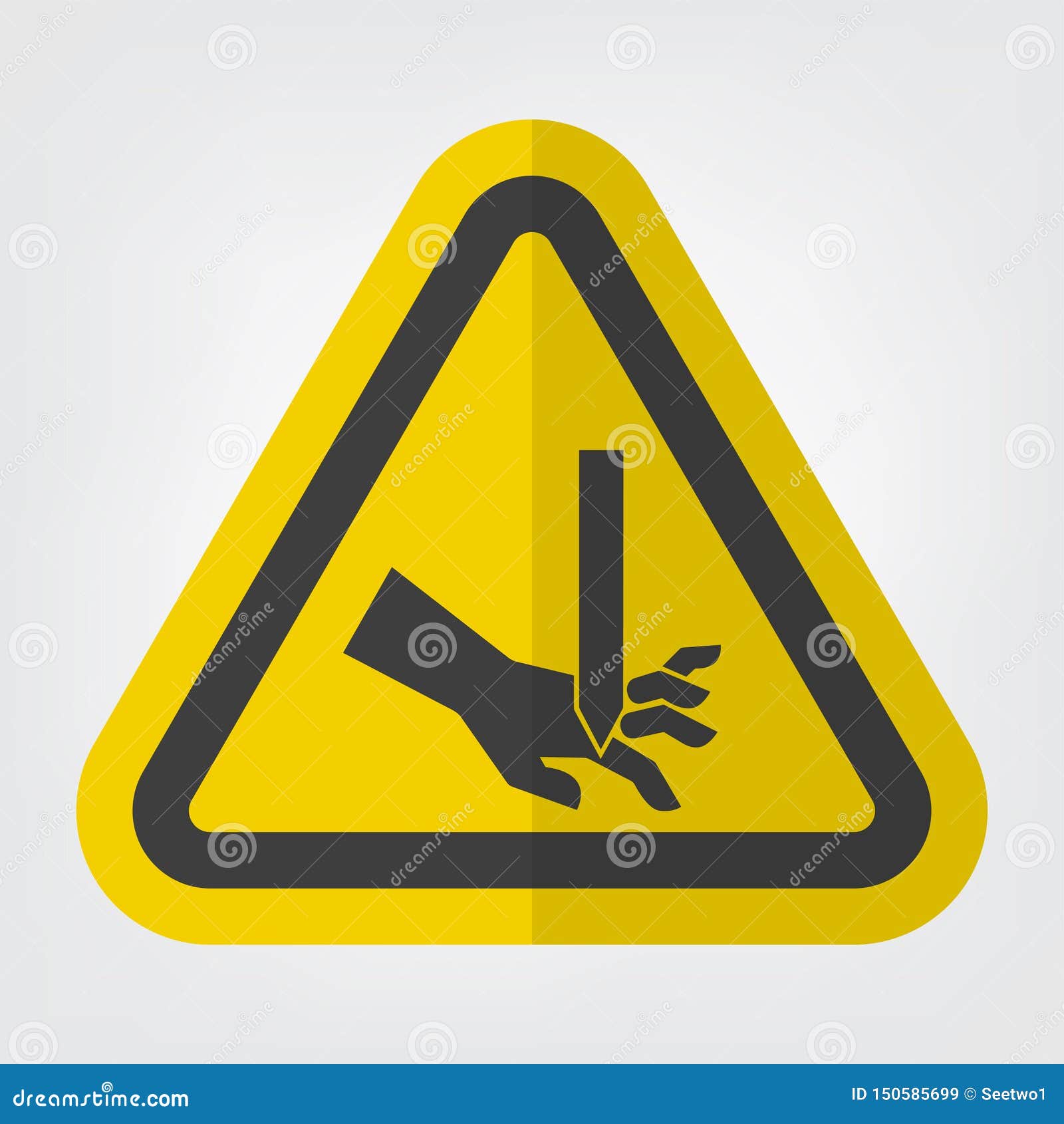 Cutting of Fingers Straight Blade Symbol Sign Isolate on White ...