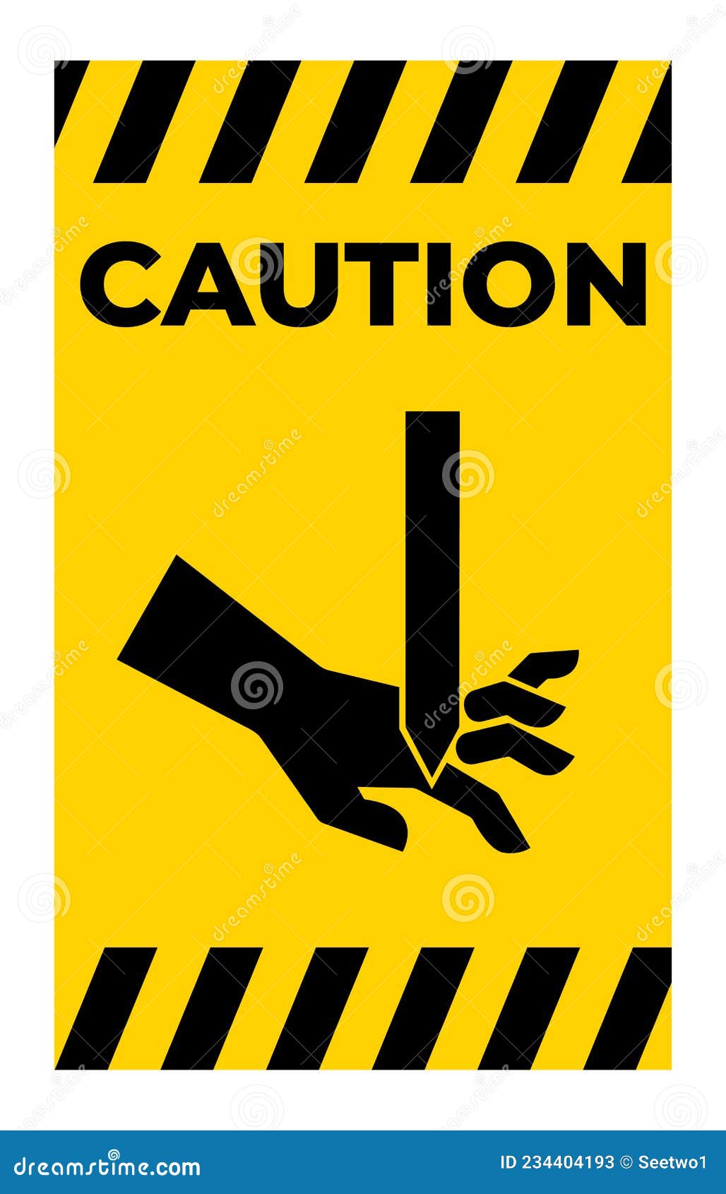 Cutting of Fingers Straight Blade Symbol Sign Isolate on White ...