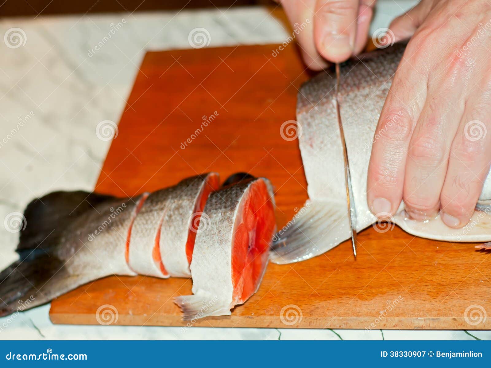 Cutting of Fish stock image. Image of culinary, male - 38330907