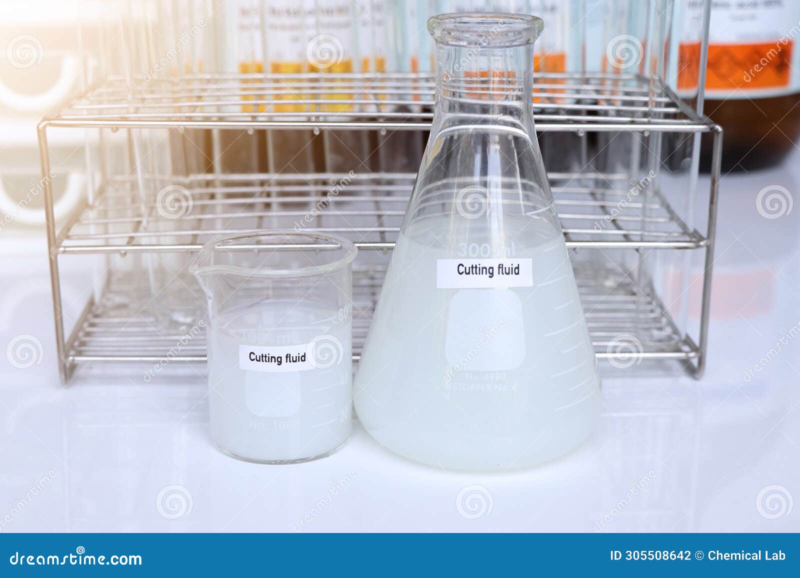 Cutting Fluid in Container, Laboratory Quality Testing Concepts Stock ...