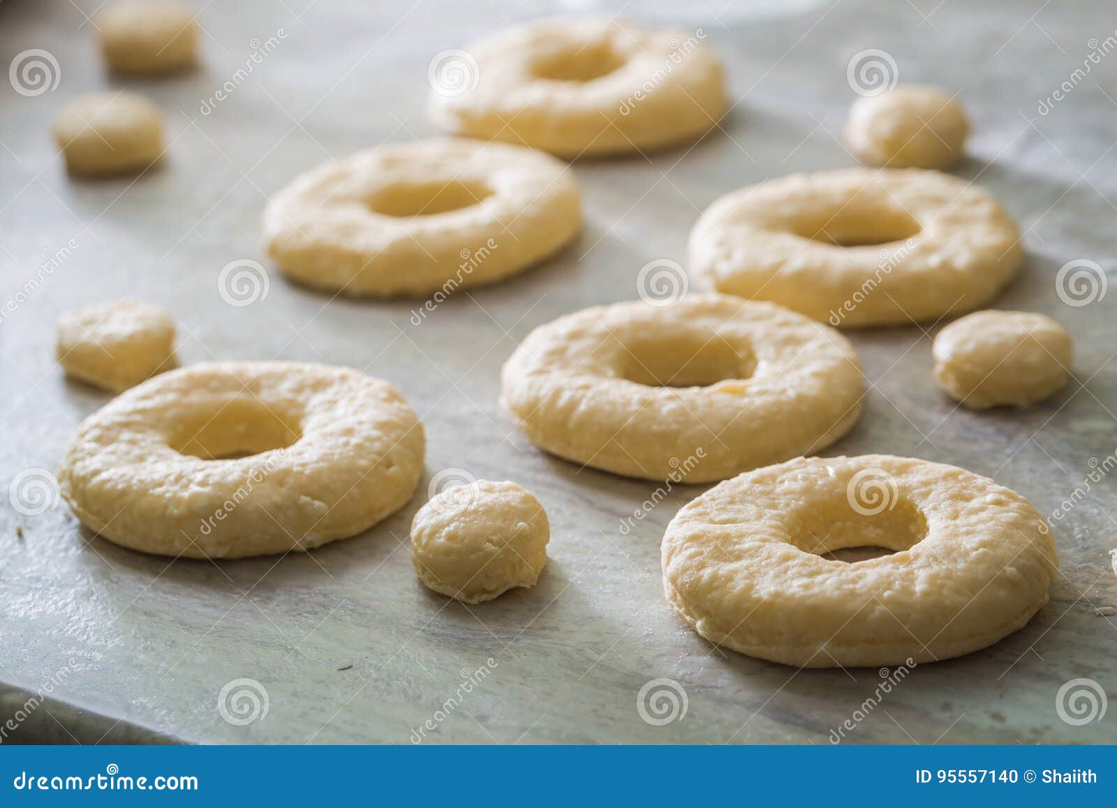 Cutting from Fresh Dough Traditionally and Delicious Donuts Stock Photo ...