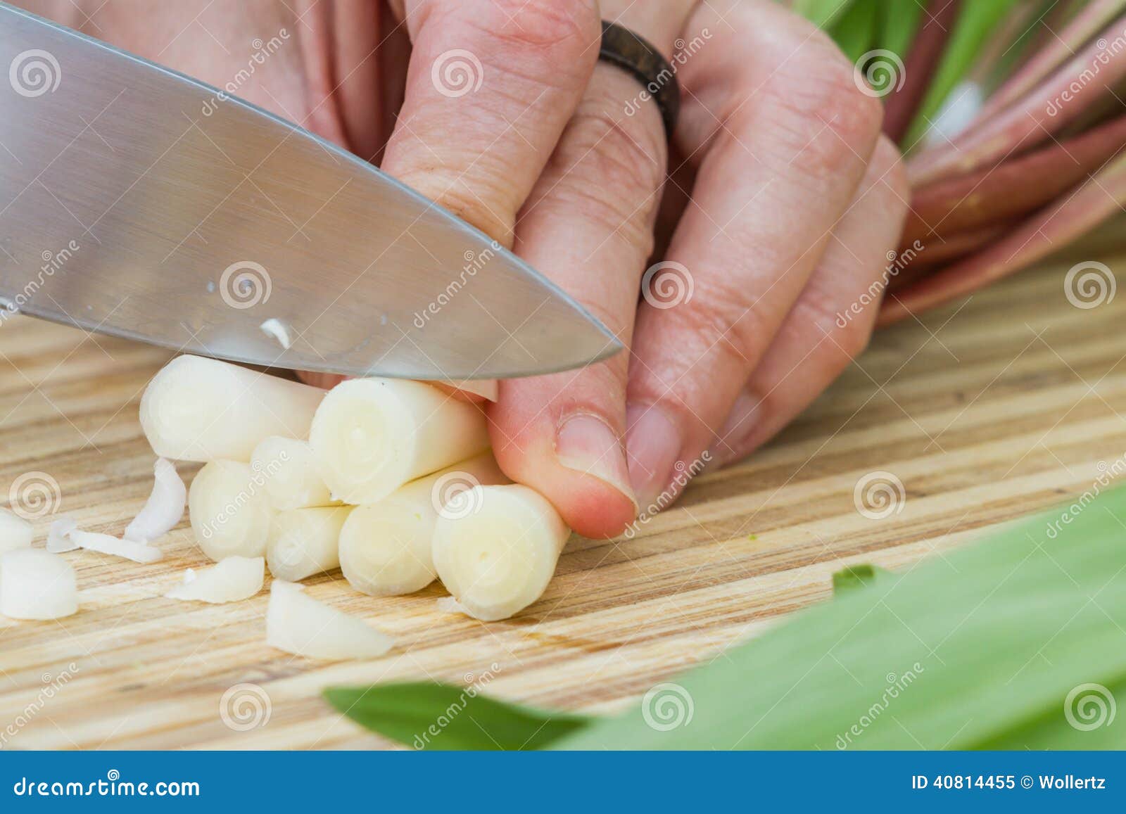 Cutting fresh ramps stock image. Image of board, ingredient - 40814455