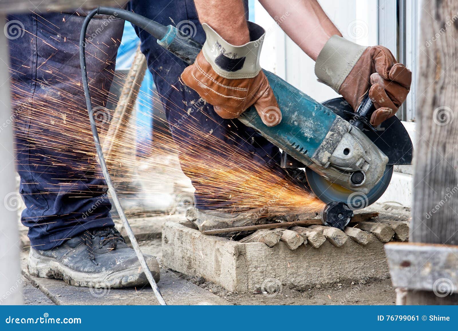 Cutting grinder stock image. Image of metal, rebar, cutting - 76799061