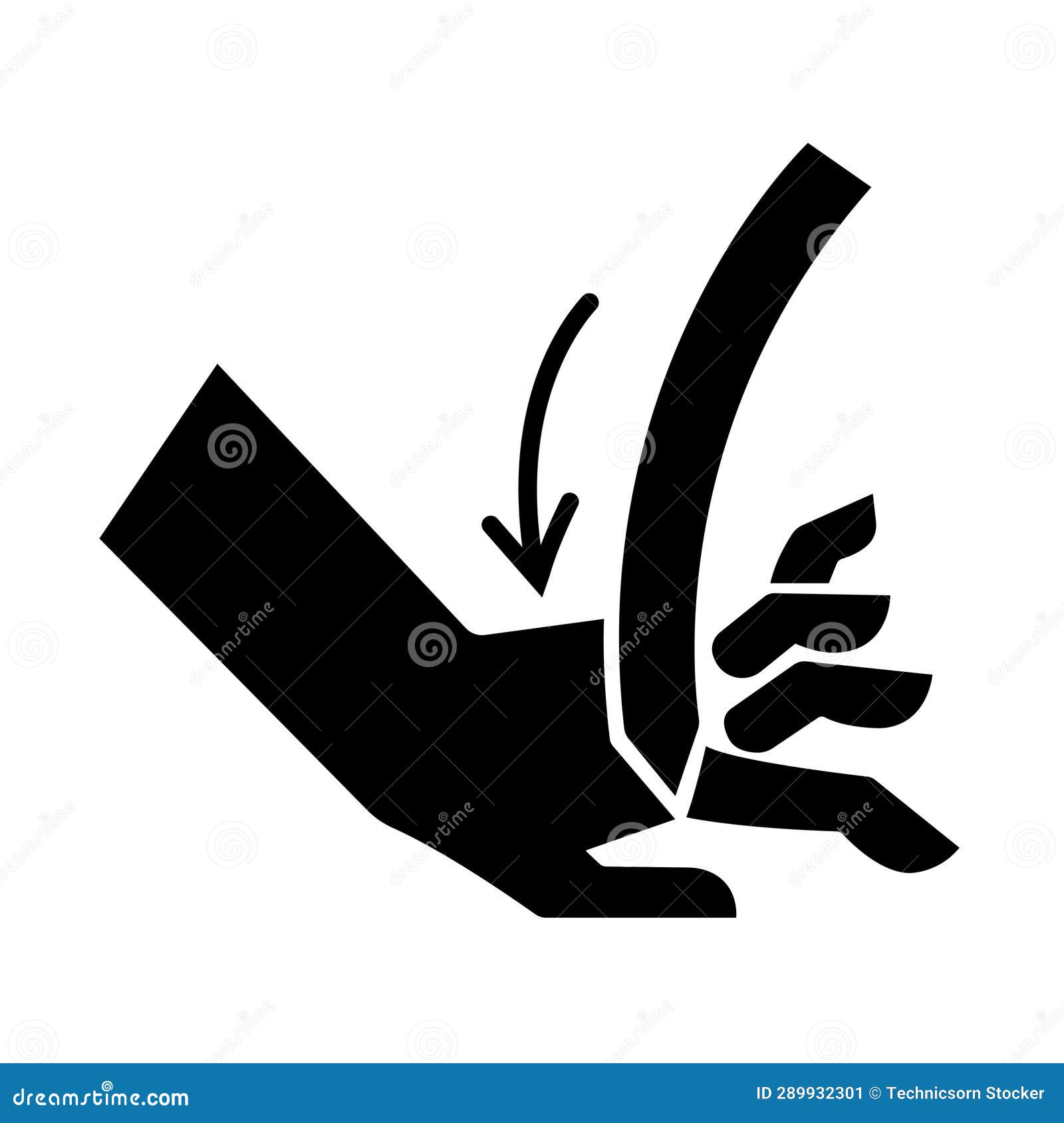 Cutting of Hand Curved Blade Black Icon ,Vector Illustration, Isolate ...