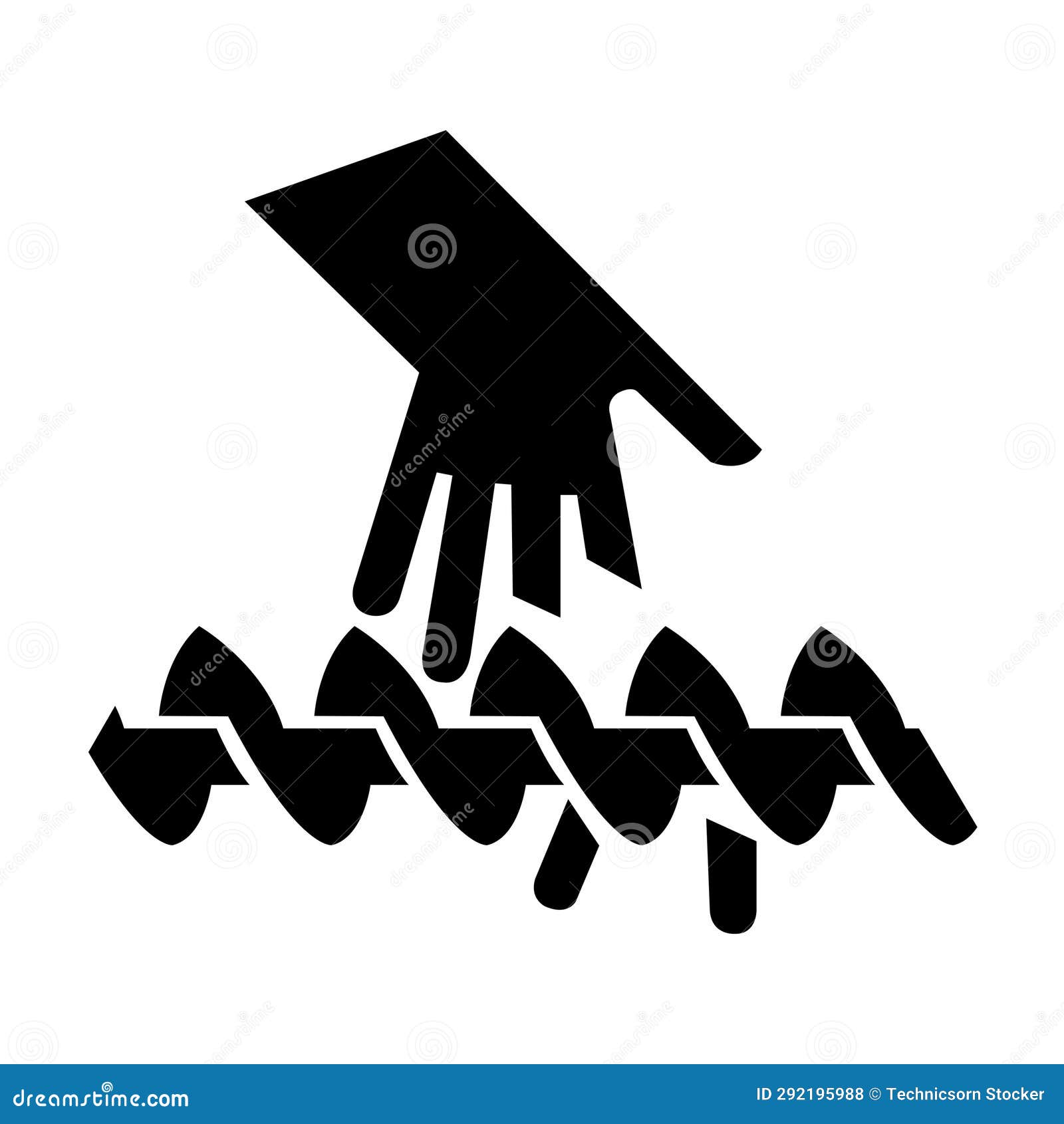 Cutting Hand Hazard Black Icon,Vector Illustration, Isolate on White ...