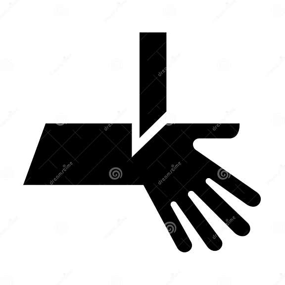 Cutting Hand Hazard Black Icon,Vector Illustration, Isolate on White ...