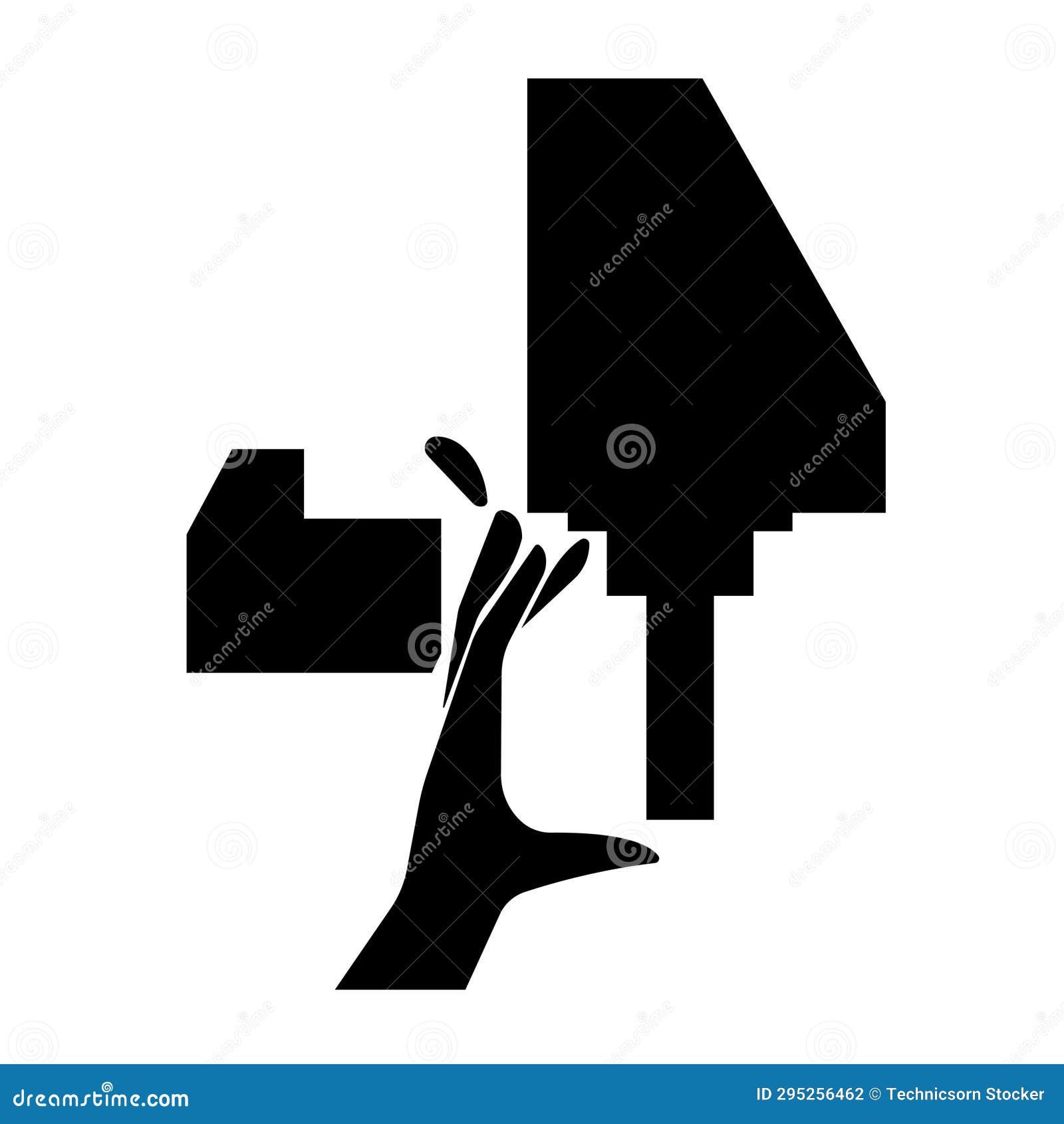Cutting Hand Hazard Black Icon,Vector Illustration, Isolate on White ...