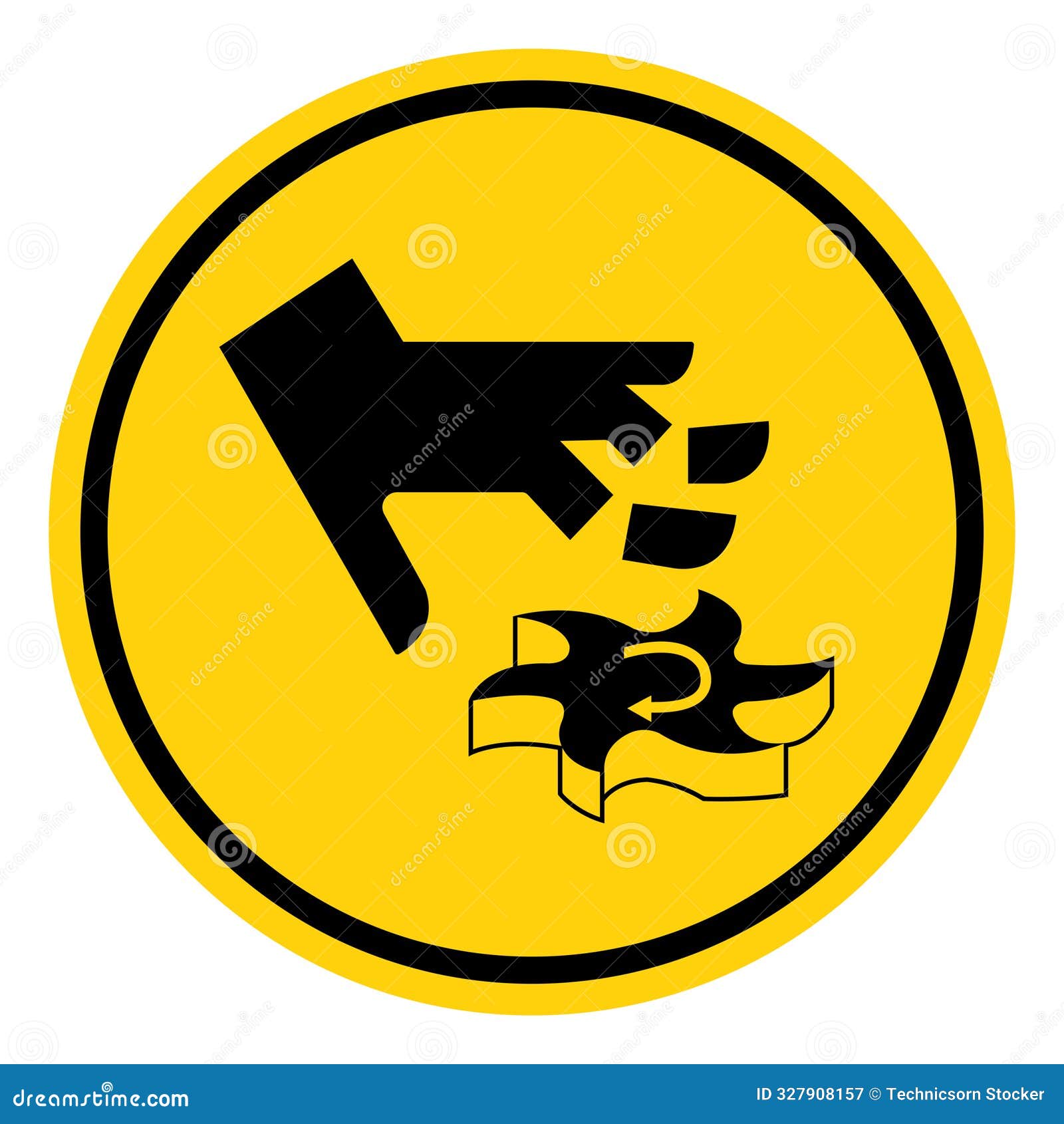Cutting Hand Hazard Symbol Sign, Vector Illustration, Isolate on White ...