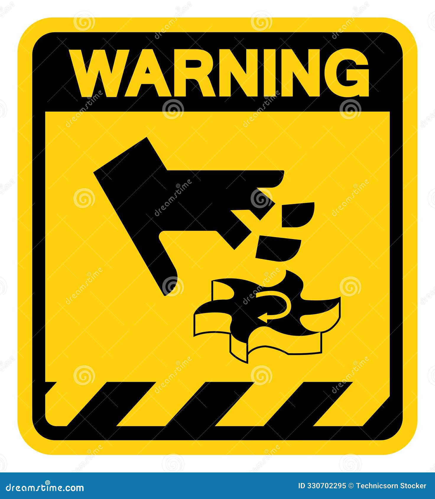 Cutting Hand Hazard Warning Sign, Vector Illustration, Isolate on White ...
