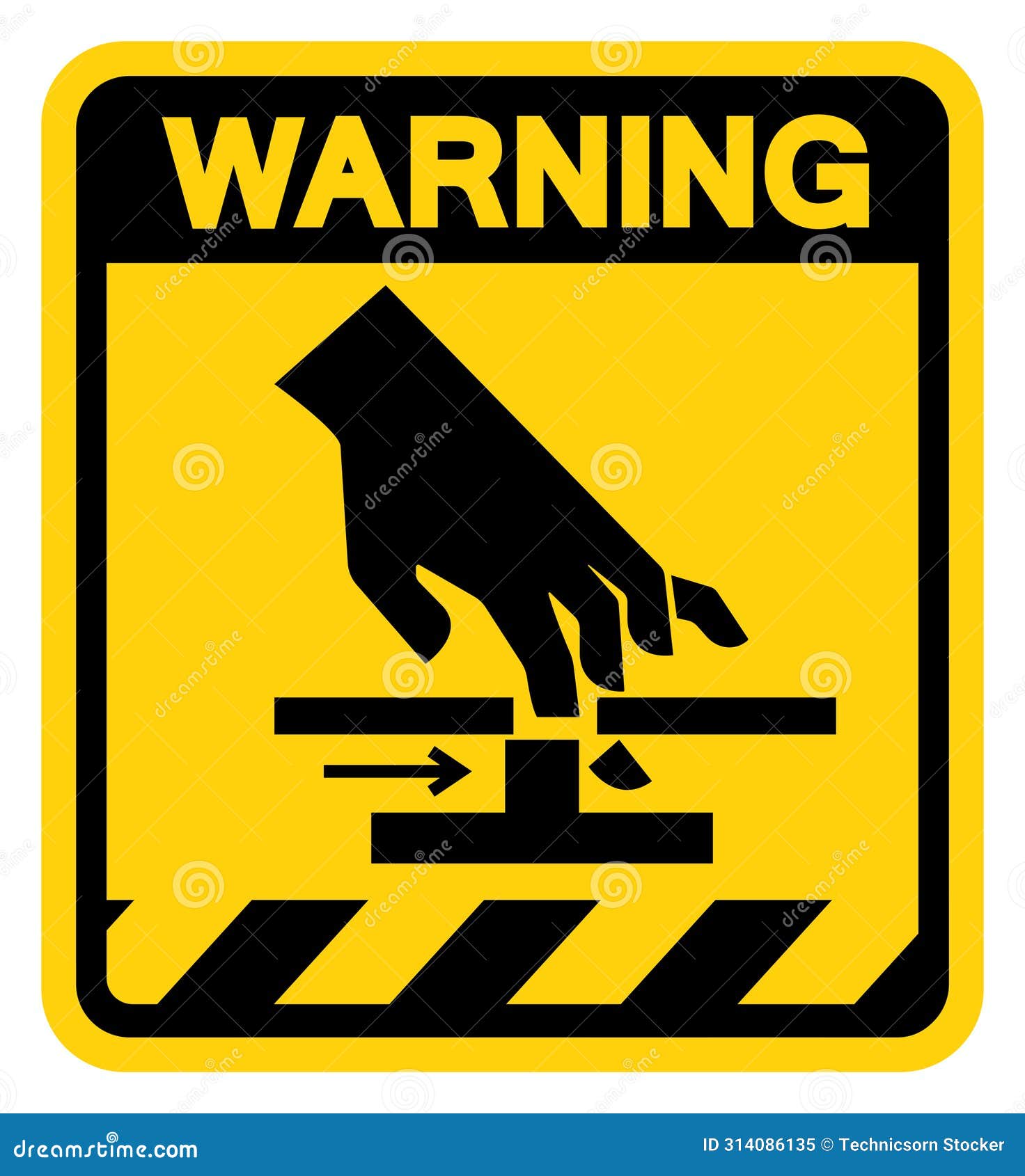 Cutting of Hand Moving Parts Warning Sign, Vector Illustration, Isolate ...