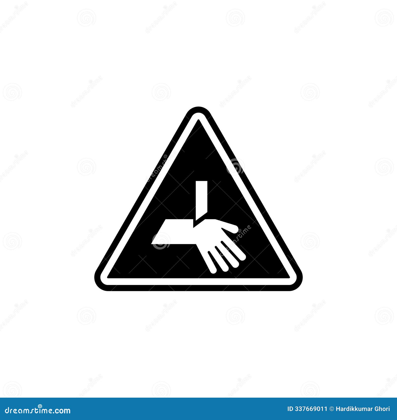 Cutting Hand Straight Blade Sign Icon Set. Warning for Risks of Cuts ...