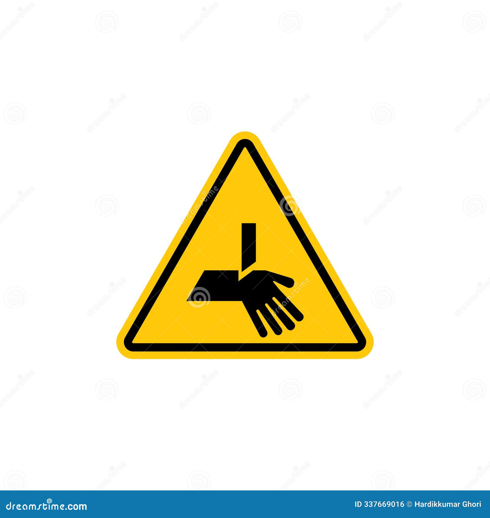 Cutting Hand Straight Blade Sign Icon Set. Warning for Risks of Cuts ...