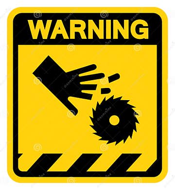 Cutting Hand Warning Sign, Vector Illustration, Isolate on White ...