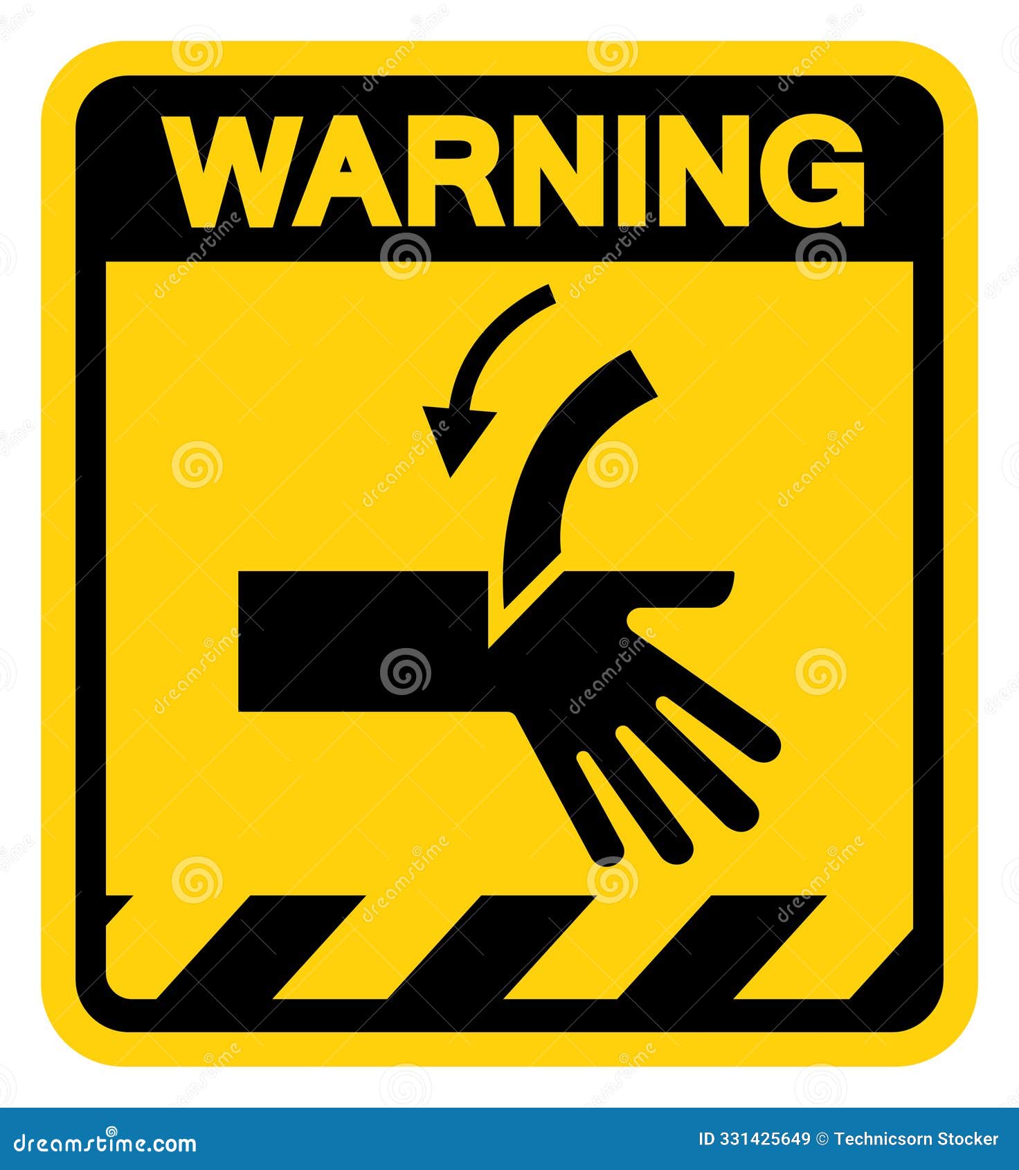 Cutting Hand Warning Sign, Vector Illustration, Isolate on White ...