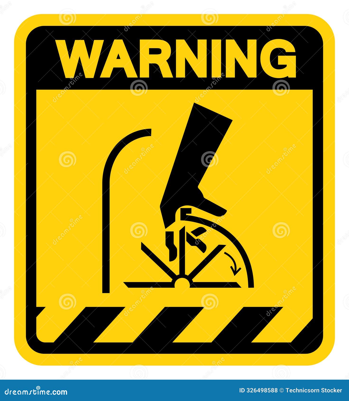 Cutting Hazard Warning Sign, Vector Illustration, Isolate on White ...