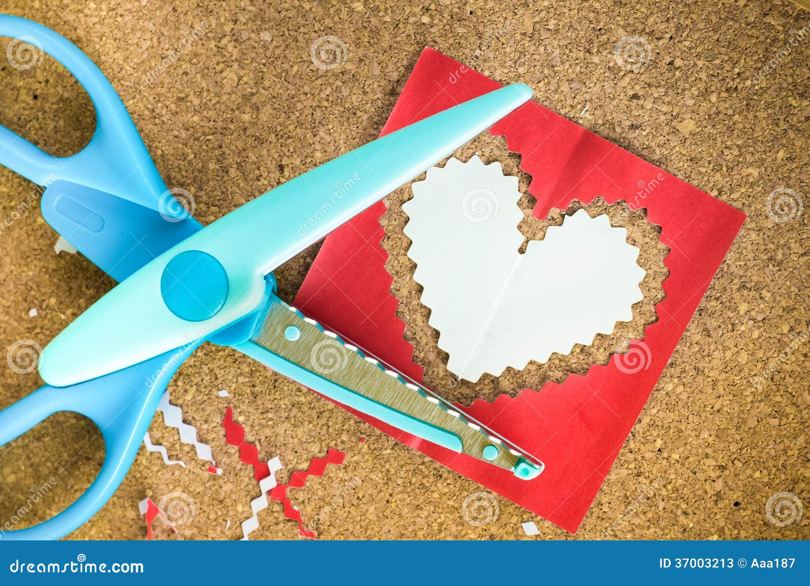 Cutting the Heart Shaped Paper Stock Image - Image of card, decoration ...