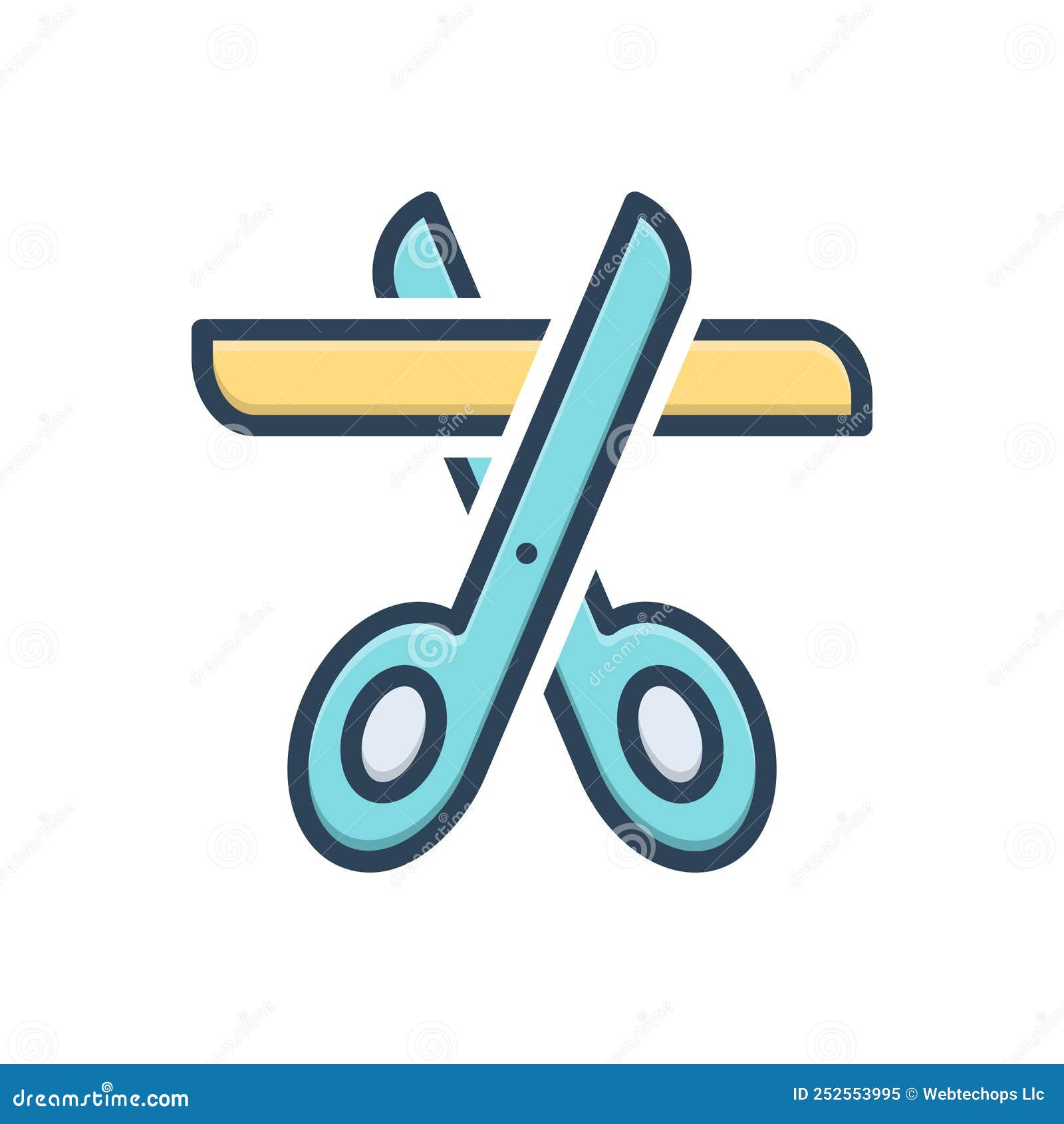 Color Illustration Icon for Cutting, Ribbon and Cut Stock Vector ...