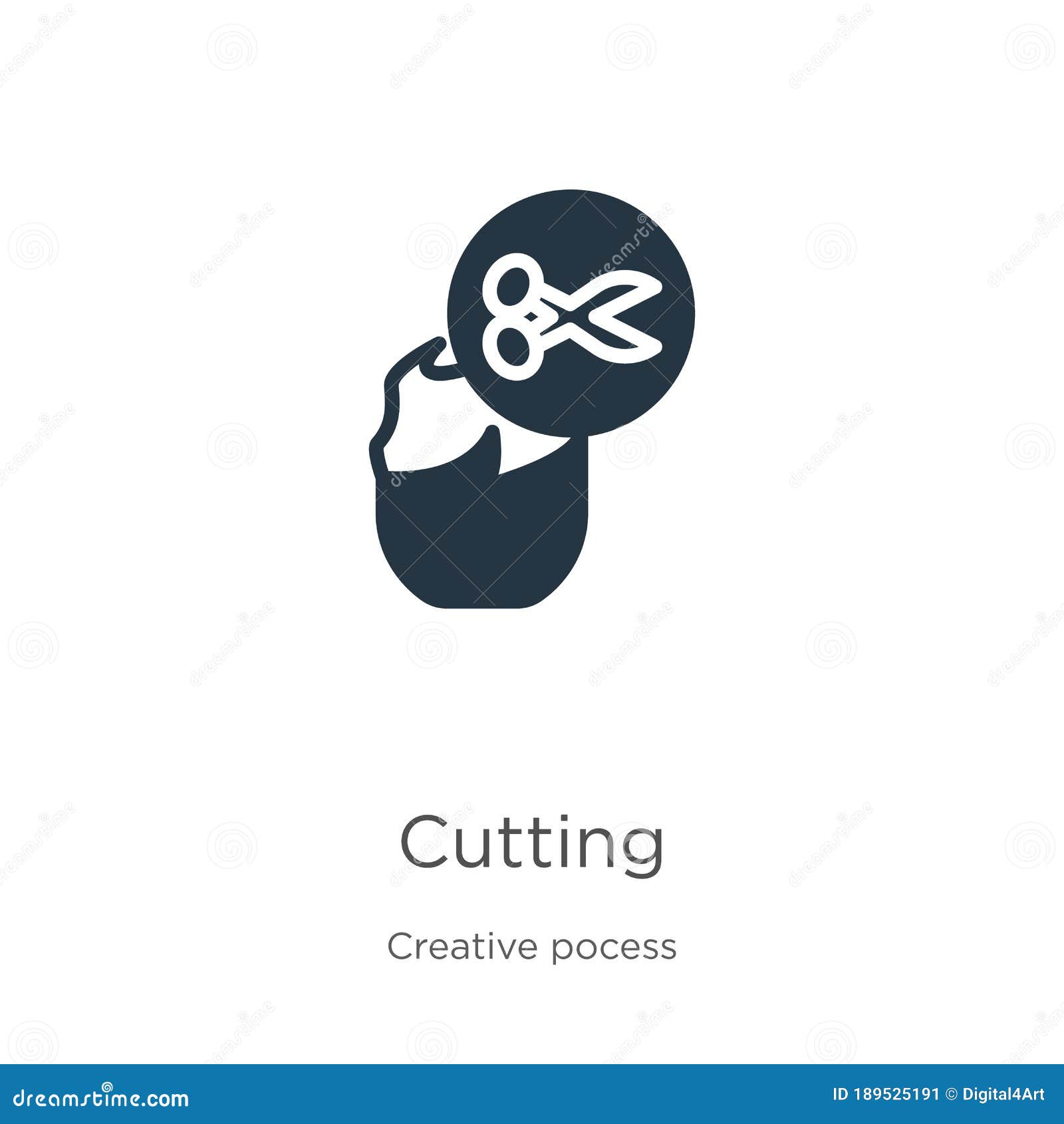 Cutting Icon Vector. Trendy Flat Cutting Icon from Creative Pocess ...